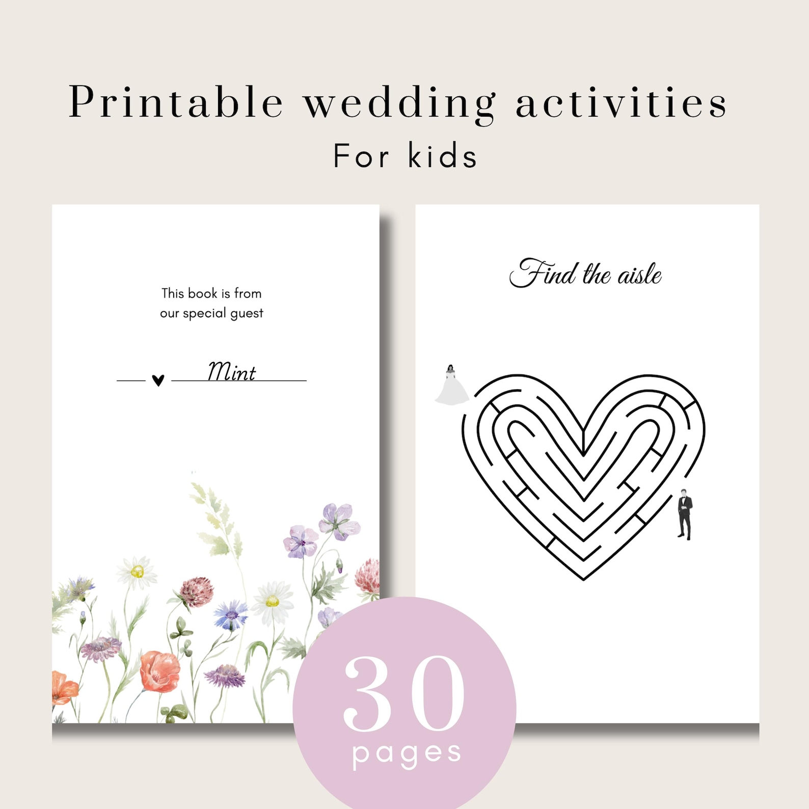 Kids Wedding Book | Wedding Activity Kit | Printable Wedding Activity ...