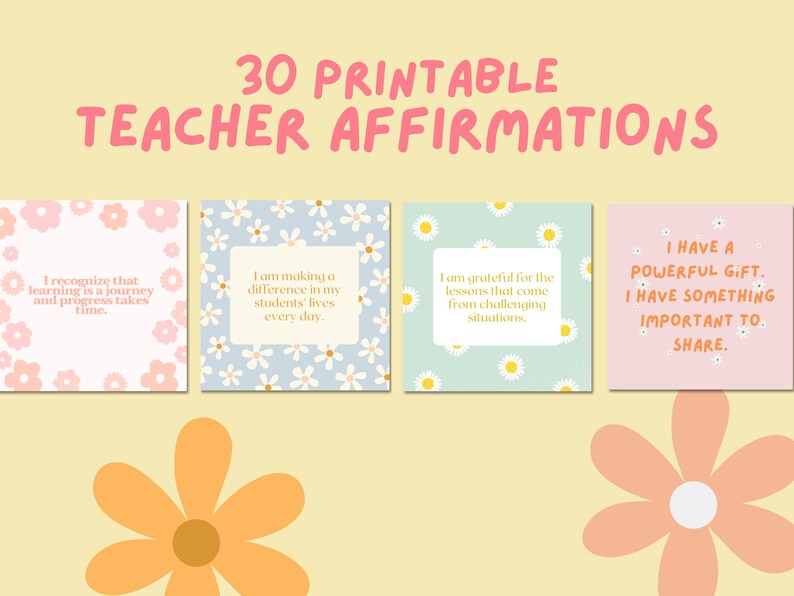 Teacher Affirmation Cards Printable Affirmation Cards New - Etsy