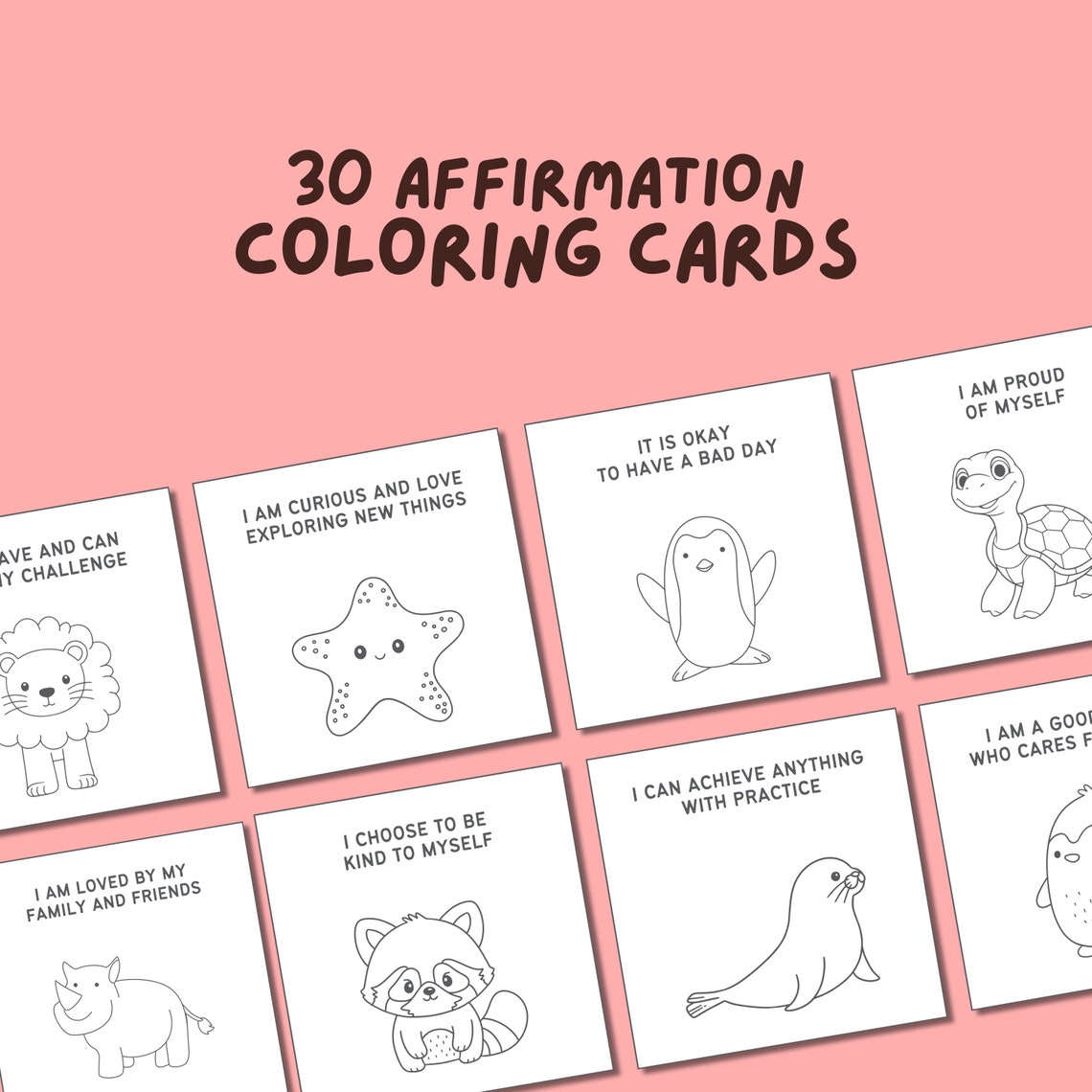 Affirmation Cards to Color | Affirmation Coloring | Affirmation Cards ...