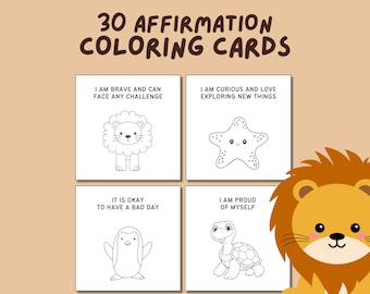 10 Printable Coloring Affirmation Cards for Kids | Positive Affirmation ...