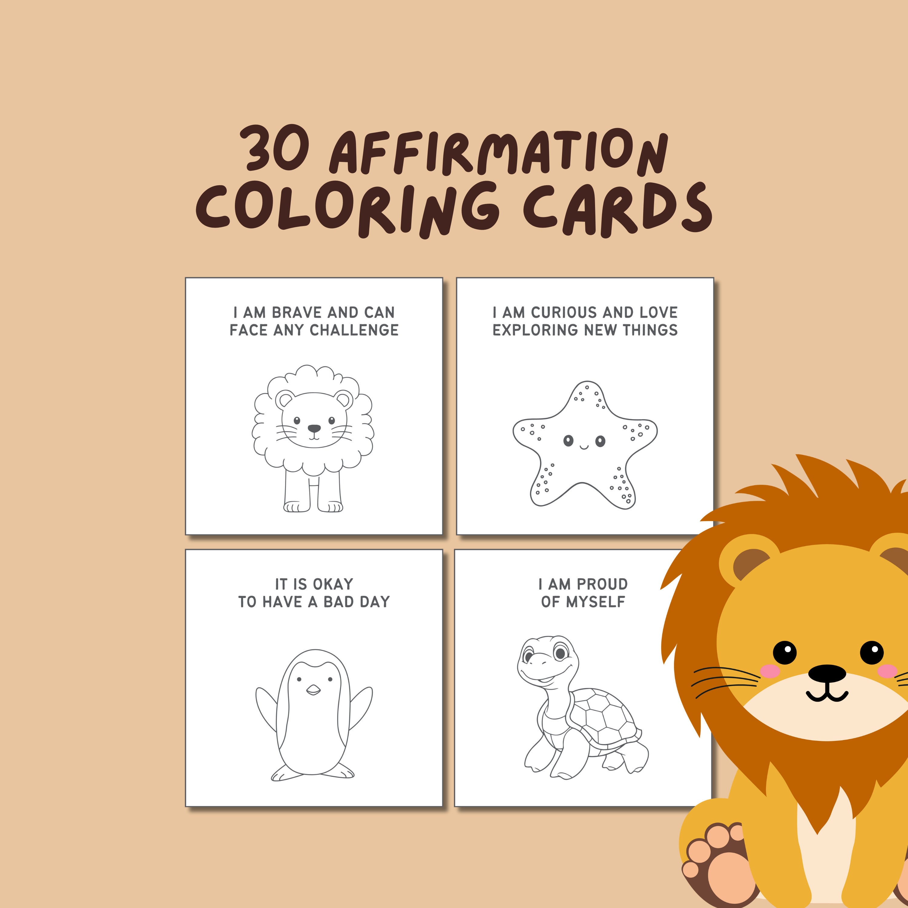 Affirmation Cards to Color Affirmation Coloring Affirmation Cards for ...