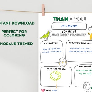 All About My Teacher | Gift From Student | Printable Teacher ...