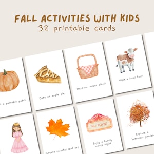 Fall Activity Cards for Kids: 32 Printable Autumn Adventures (digital ...