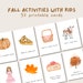 Fall Activity Cards for Kids: 32 Printable Autumn Adventures (digital ...