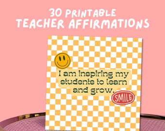 Teacher Affirmation Cards Printable Affirmation Cards New Teacher Gifts ...