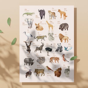 Safari Alphabet Poster | Printable ABC Wall Art | Alphabet Print | ABC ...