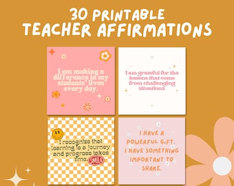 Teacher Affirmation Cards Printable Affirmation Cards New Teacher Gifts ...