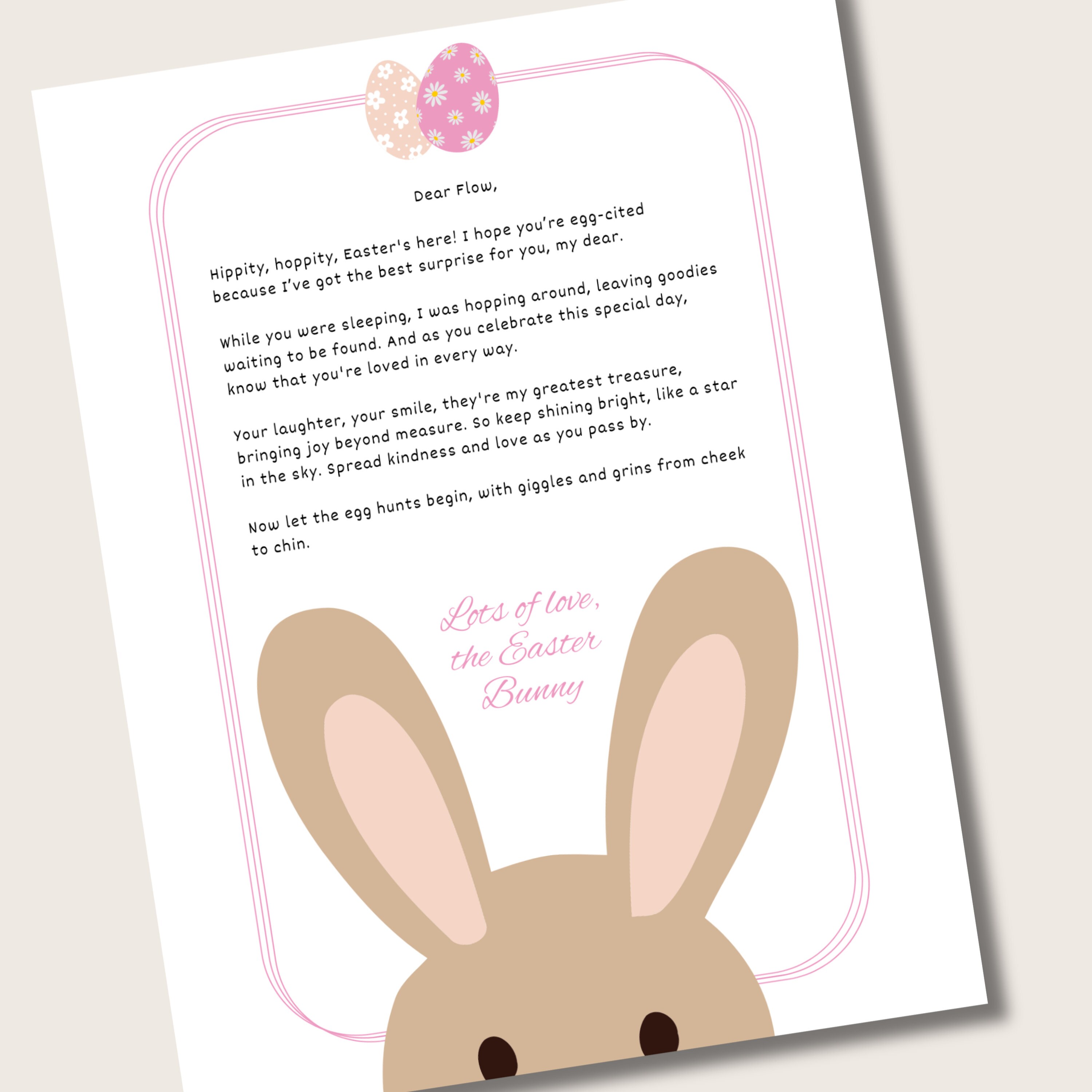 Easter Bunny Letter Editable Printable Easter Gift Official Letter From ...