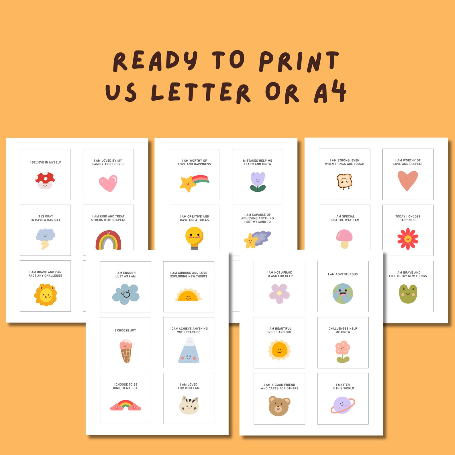 Printable Lunchbox Affirmation Cards: Positive Notes for Kids (digital ...