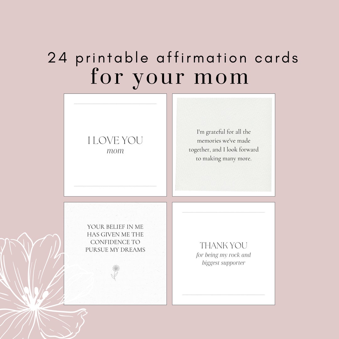 Mom Affirmation Cards | 24 Printable Mom Quotes | Gifts for Mom ...