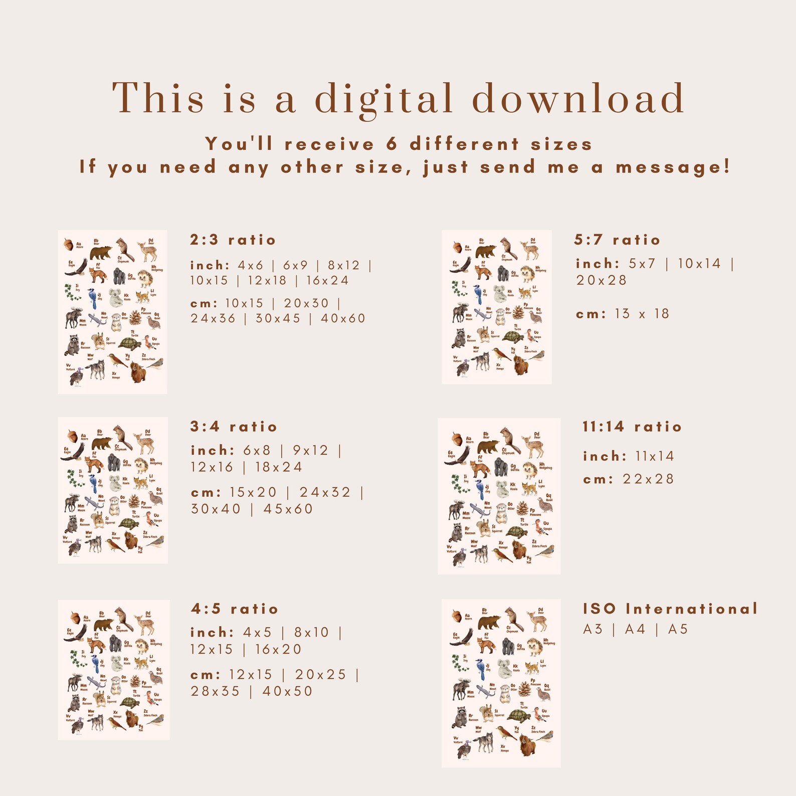 Woodland Alphabet Poster Printable ABC Wall Art Alphabet Print ABC ...