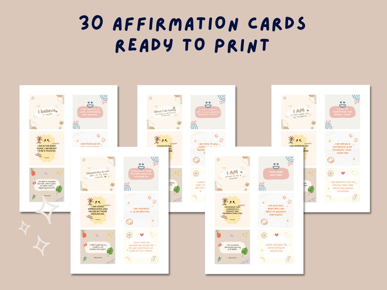 Teacher Affirmation Cards Printable Affirmation Cards New - Etsy