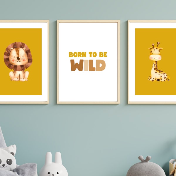 Safari Alphabet Poster Printable ABC Wall Art Alphabet Print ABC Poser ...
