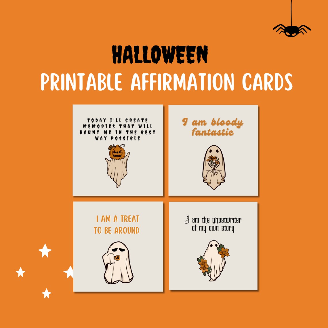 Halloween Affirmation Cards Printable Card Deck 30 Daily Positive ...