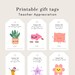 Teacher Appreciation Gift Tags: Printable Thank You Notes (digital ...