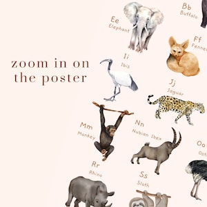 Safari Alphabet Poster | Printable ABC Wall Art | Alphabet Print | ABC ...