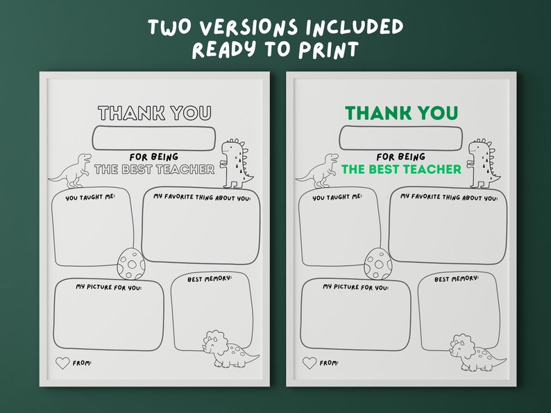 All About My Teacher | Gift From Student | Printable Teacher ...