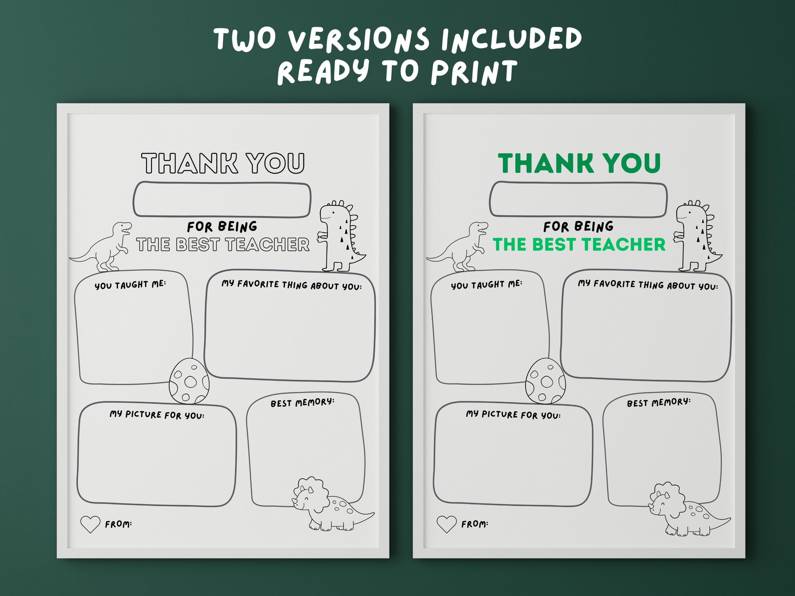 All About My Teacher | Gift From Student | Printable Teacher ...