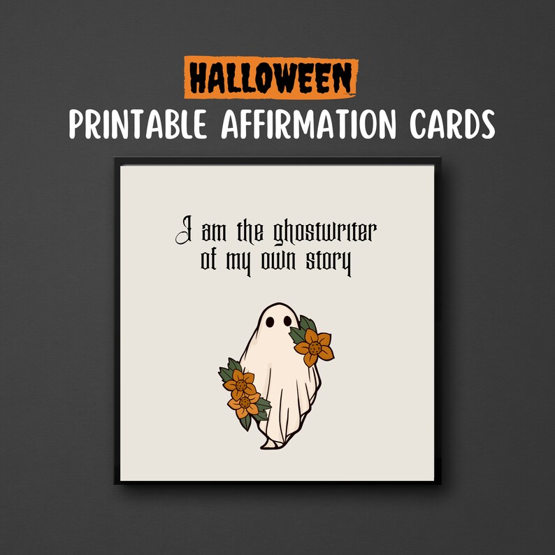 Halloween Affirmation Cards | Printable Card Deck 30 Daily Positive ...