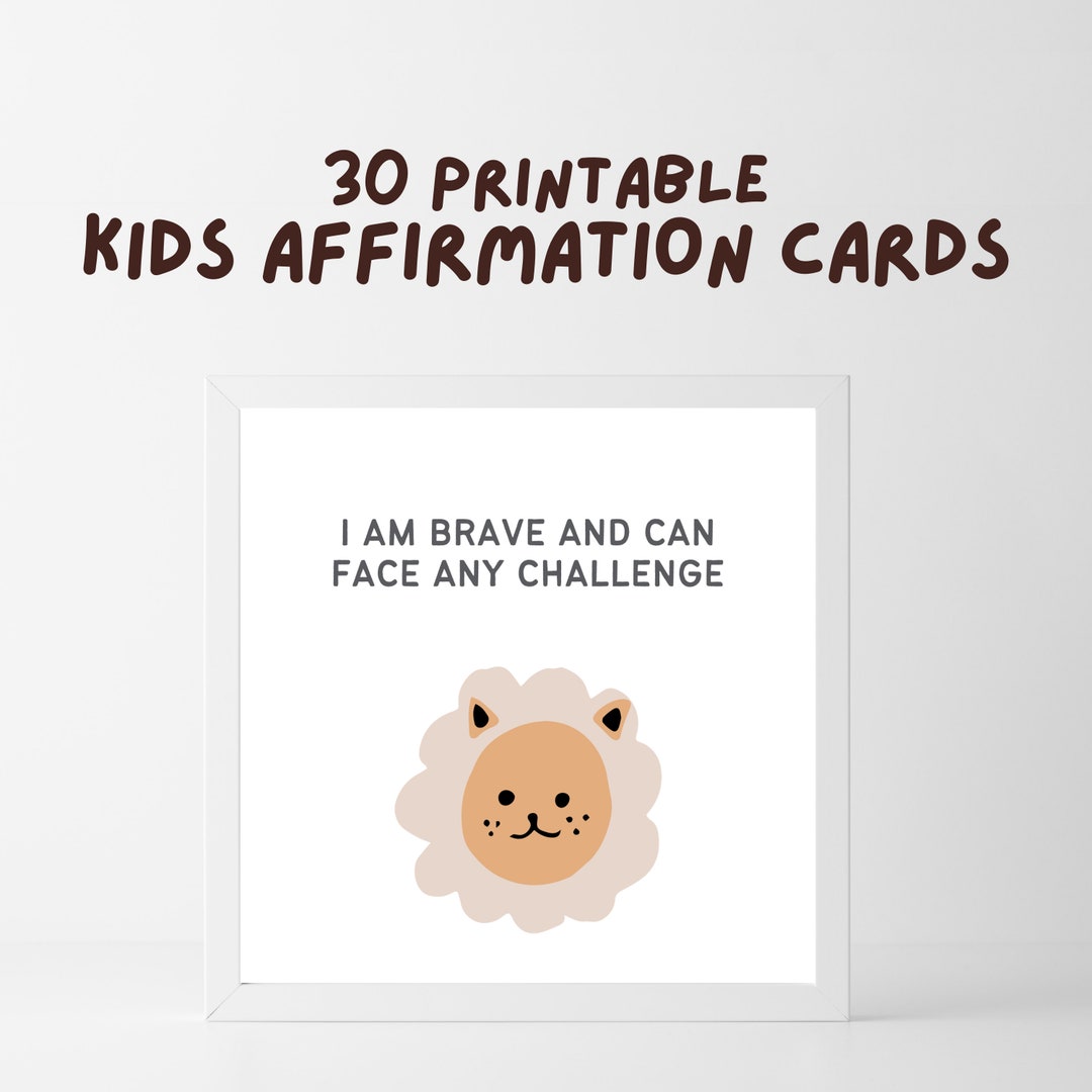 Kids Positive Affirmation Cards Set of 30 Printable Children ...