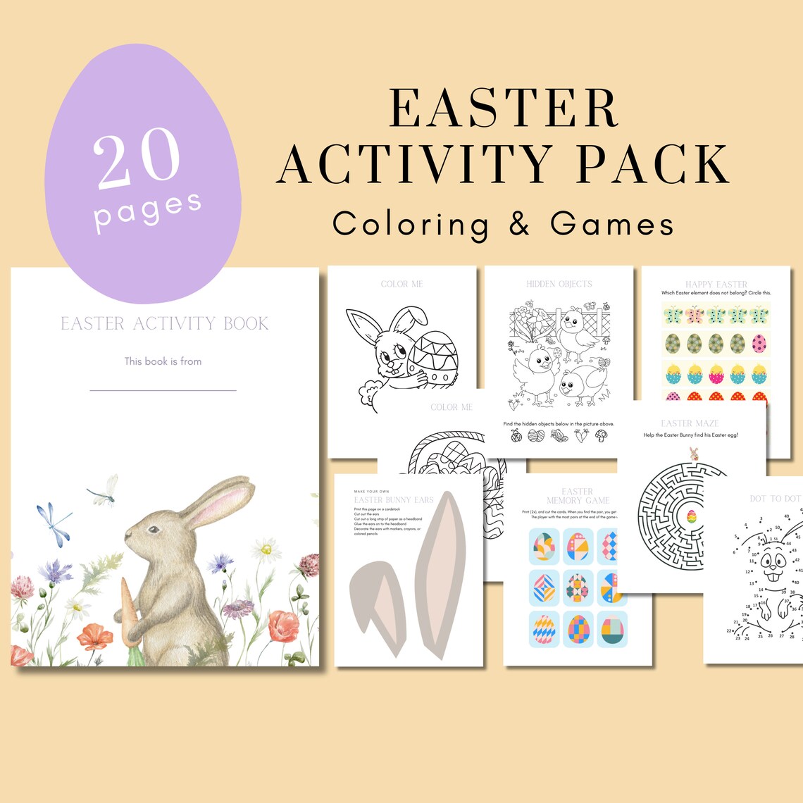 Easter Activity Book Easter Activity Pack Printable Activity Book ...