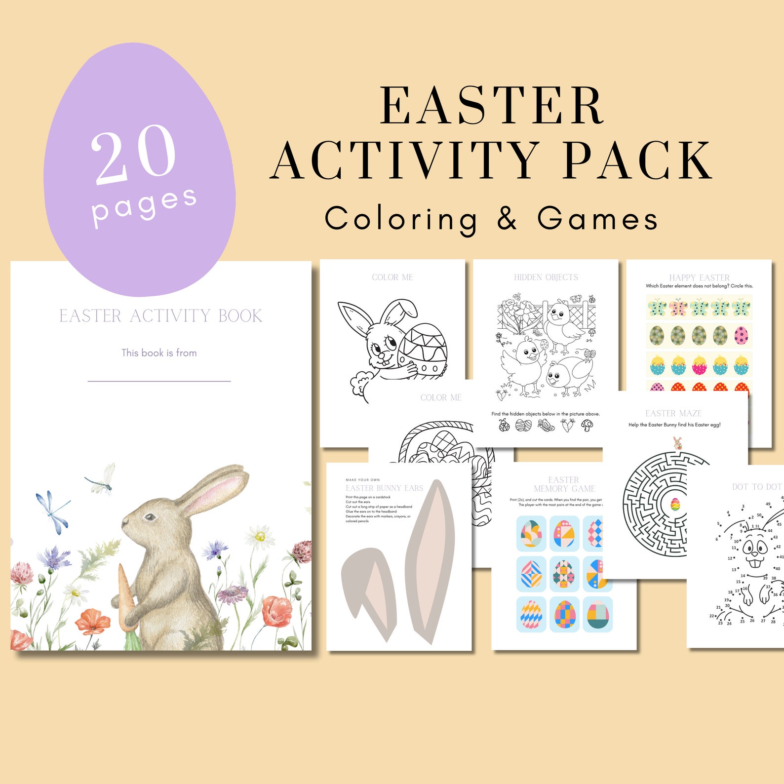 Easter Activity Book Easter Activity Pack Printable Activity Book ...