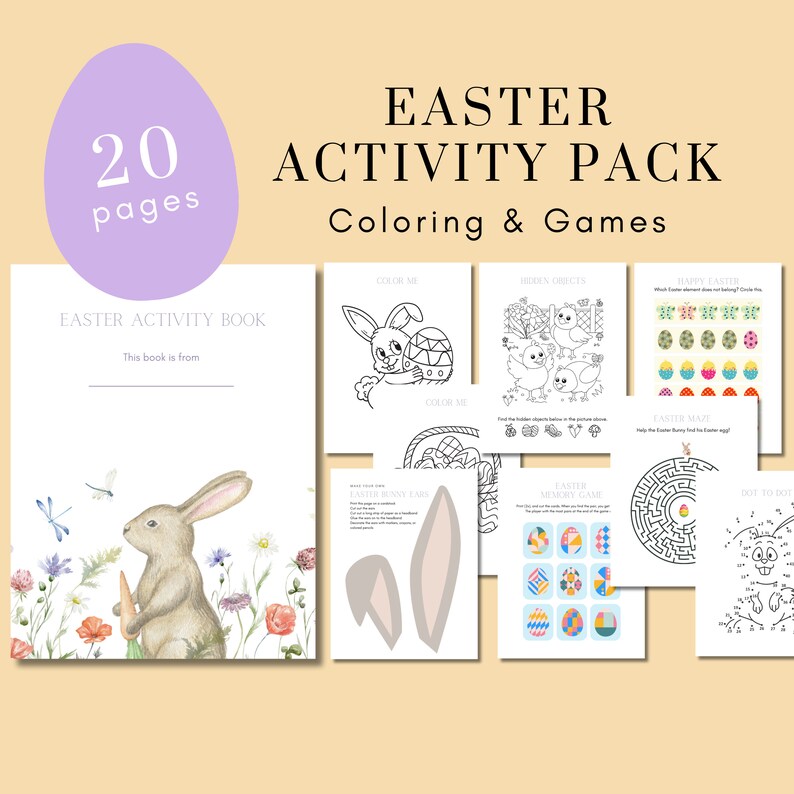 Easter Activity Book Easter Activity Pack Printable Activity Book ...
