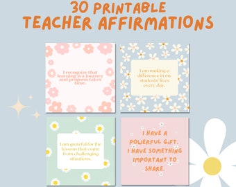 Teacher Affirmation Cards Printable Affirmation Cards New Teacher Gifts ...