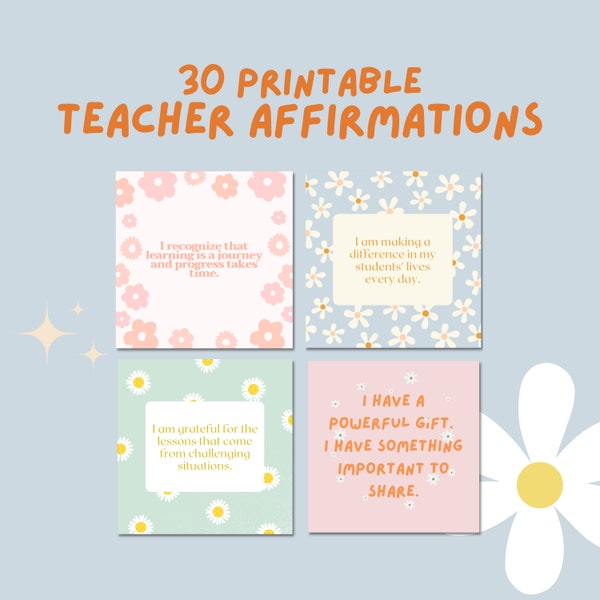 Teacher Affirmations - Etsy