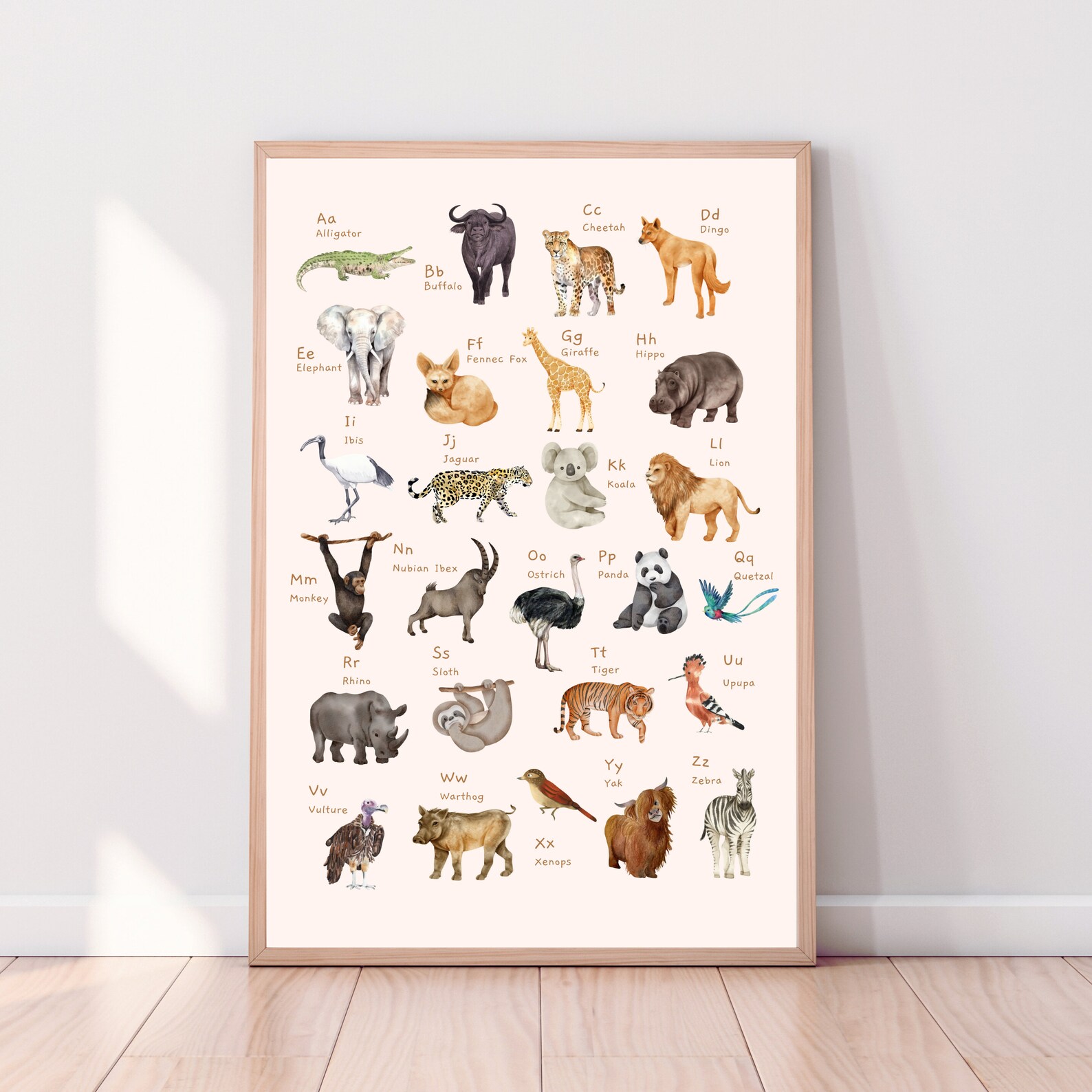 Safari Alphabet Poster | Printable ABC Wall Art | Alphabet Print | ABC ...