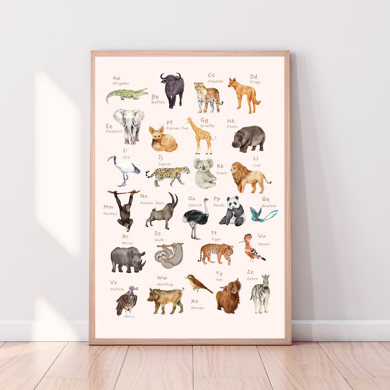 Safari Alphabet Poster | Printable ABC Wall Art | Alphabet Print | ABC ...
