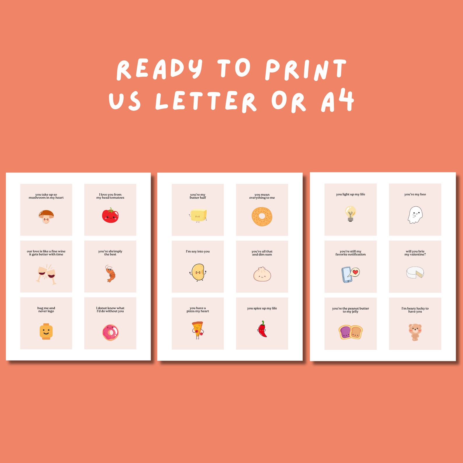 Printable Pun Valentine's Day Notes | Valentine Love Puns | Funny ...