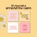 Positive Affirmation Cards Printable Card Deck 30 Daily Positive ...