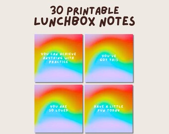 Printable Lunchbox Notes | Positive Notes | Kids Positive Affirmation ...