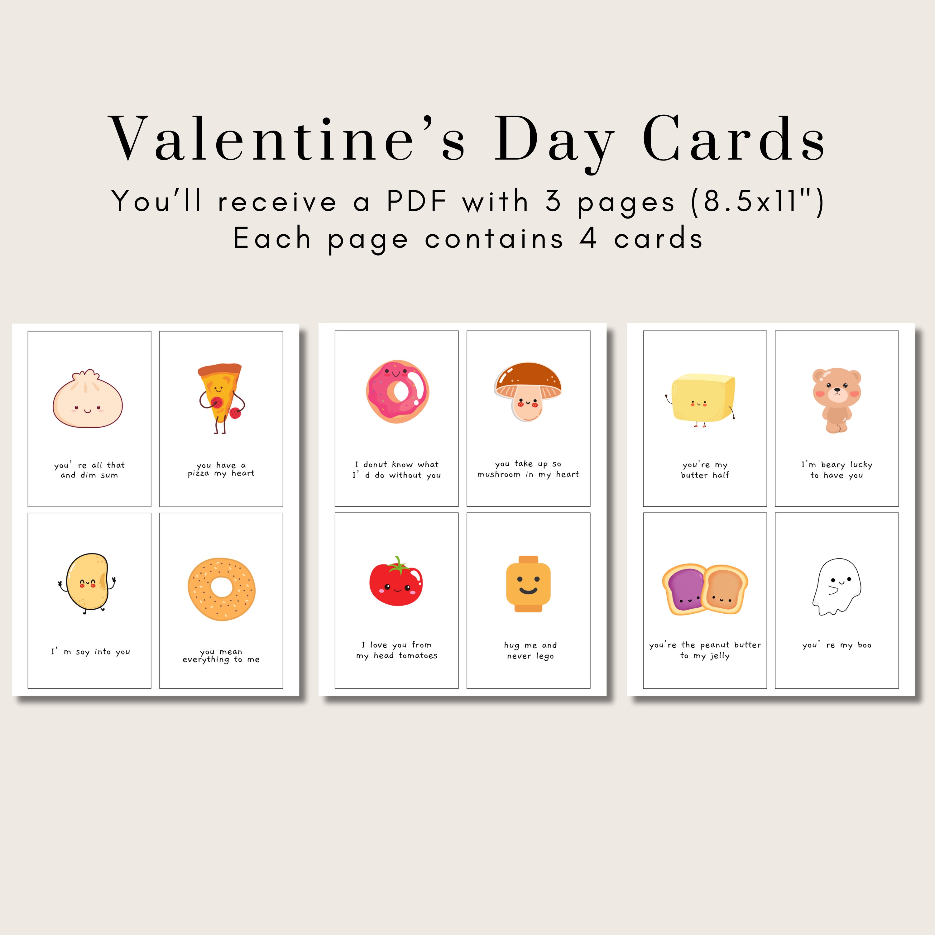 Punny Valentine's Day Cards: 12 Printable Love Puns (digital Download ...
