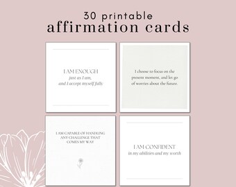 Positivi-tea Affirmation Cards Printable Card Deck 30 Daily Positive ...