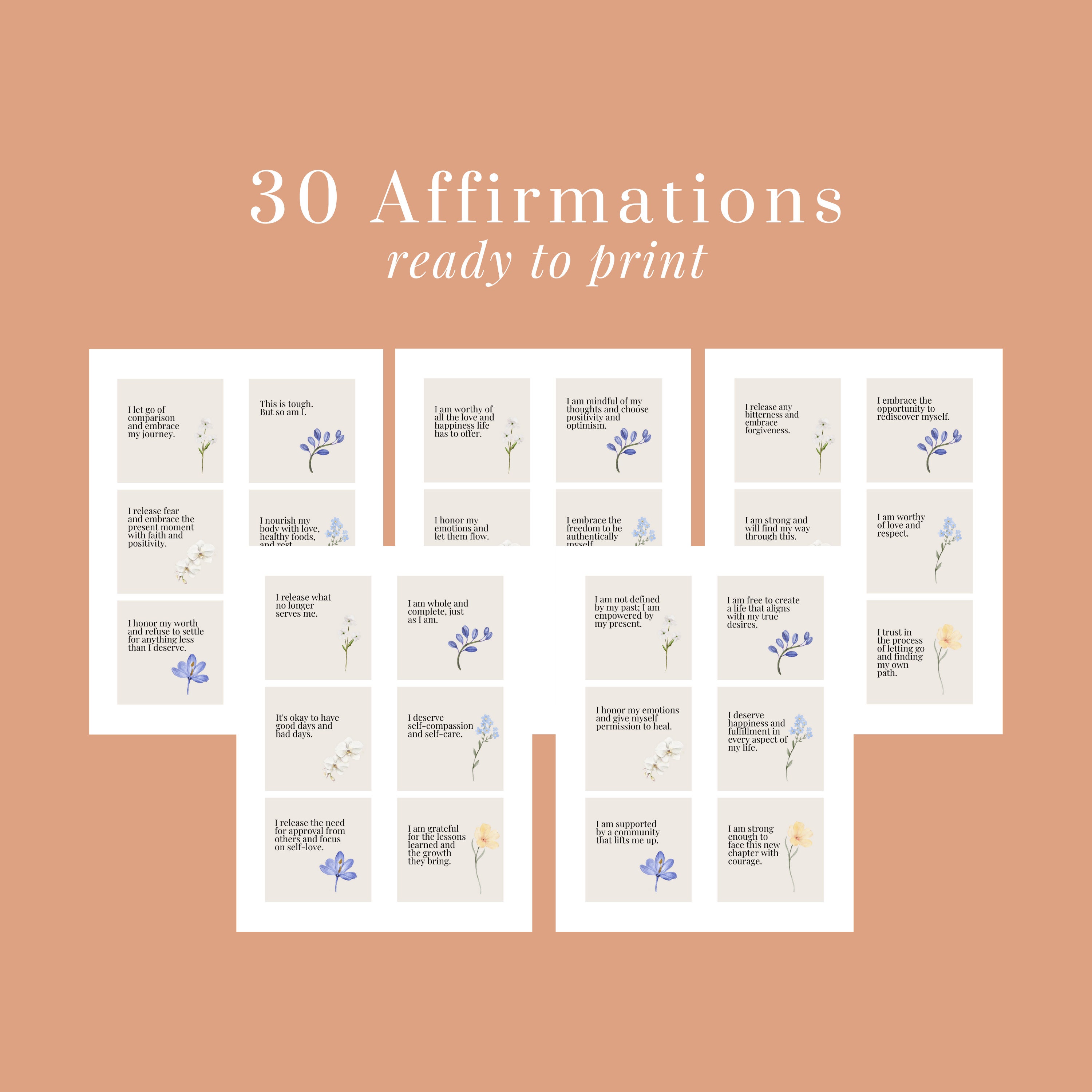Divorce Affirmation Cards | Divorce Gift for Her | 30 Printable ...