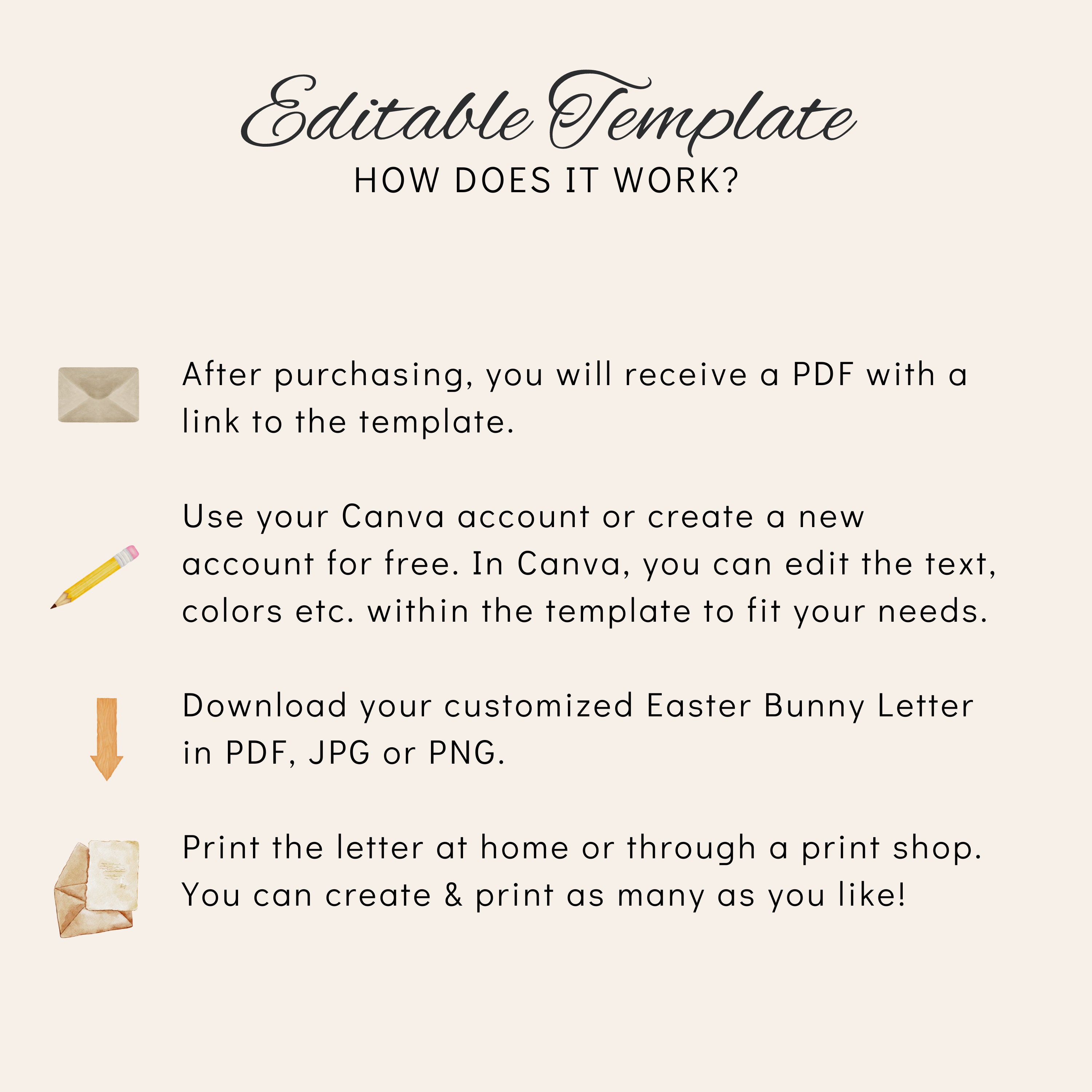 Easter Bunny Letter Editable Printable Easter Gift Official Letter From ...