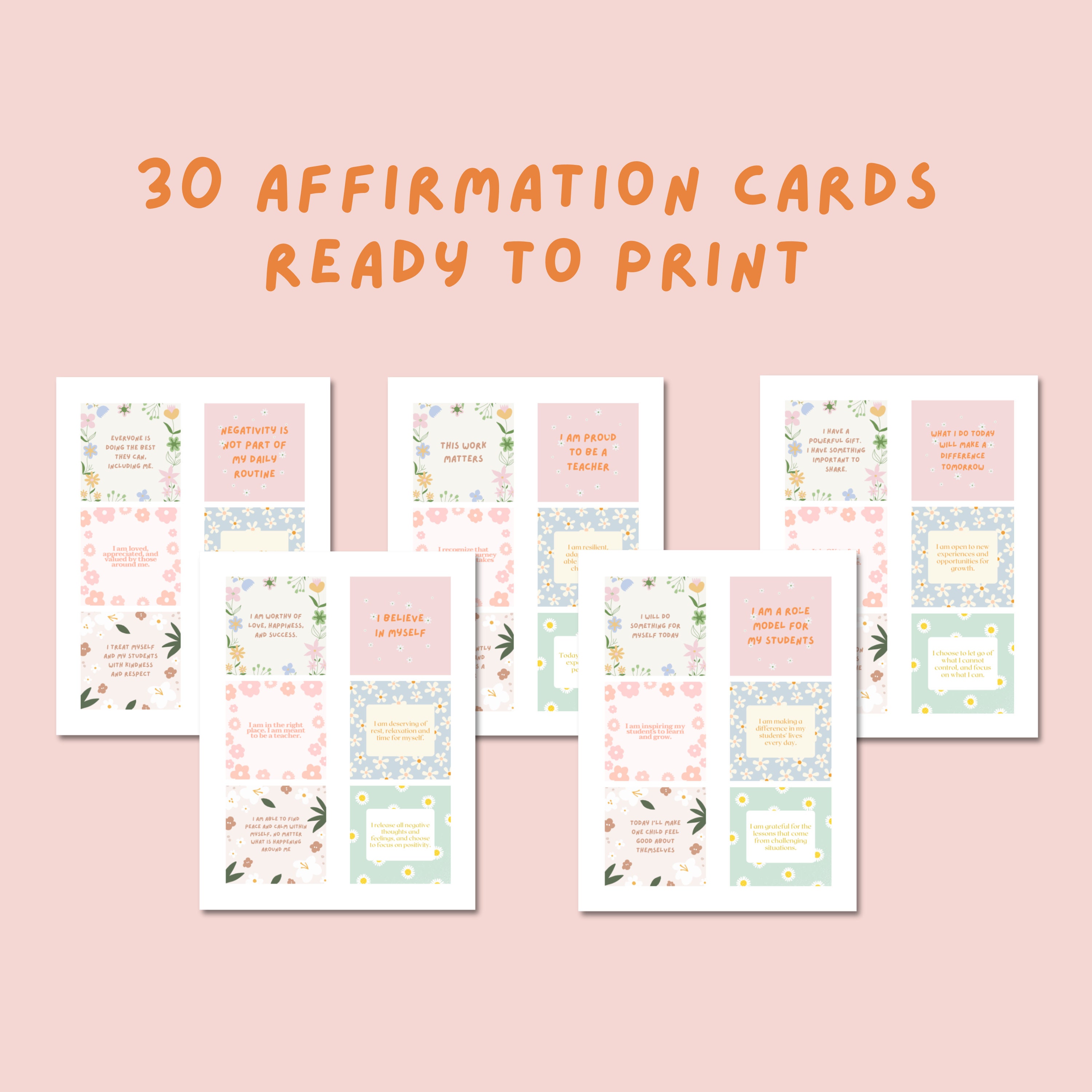 Teacher Affirmation Cards: Printable Positivity Gift (digital Download ...