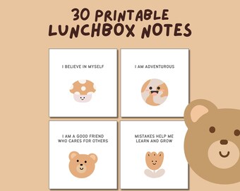 Printable Lunchbox Affirmation Cards: Positive Notes for Kids (digital ...