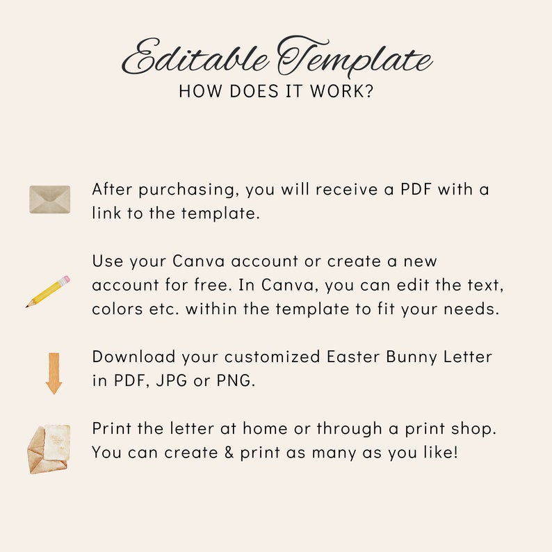 Easter Bunny Letter Editable Printable Easter Gift Official Letter From ...
