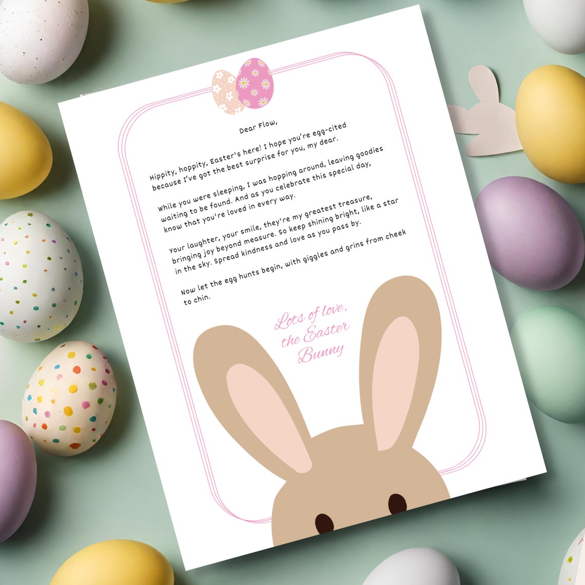 Easter Bunny Letter Editable Printable Easter Gift Official Letter From ...