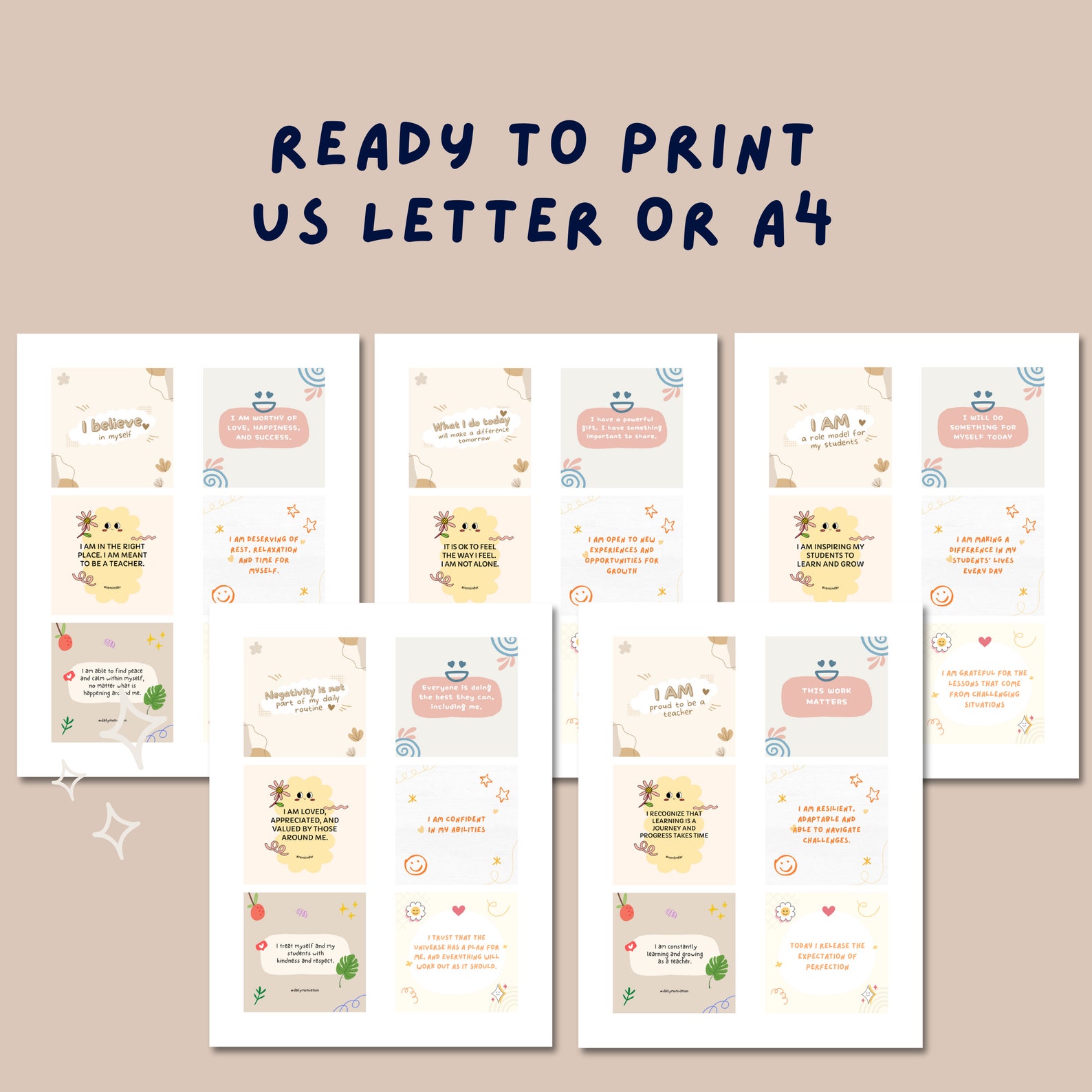 Teacher Affirmation Cards | Printable Affirmation Cards | New Teacher ...