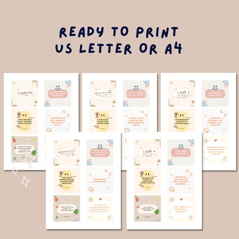 Teacher Affirmation Cards | Printable Affirmation Cards | New Teacher ...