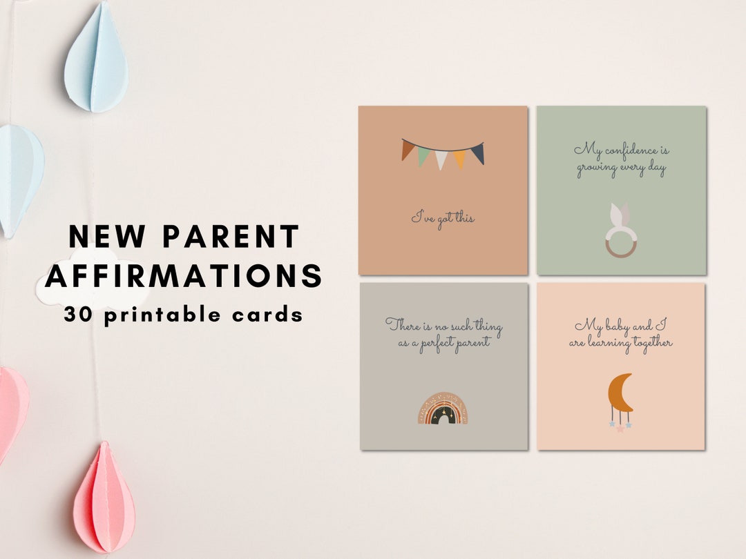 New Parent Affirmation Cards 30 Printable Positive - Etsy