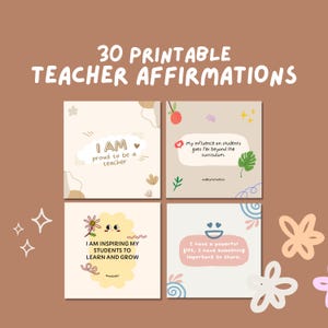 Teacher Affirmation Cards | Printable Affirmation Cards | New Teacher ...