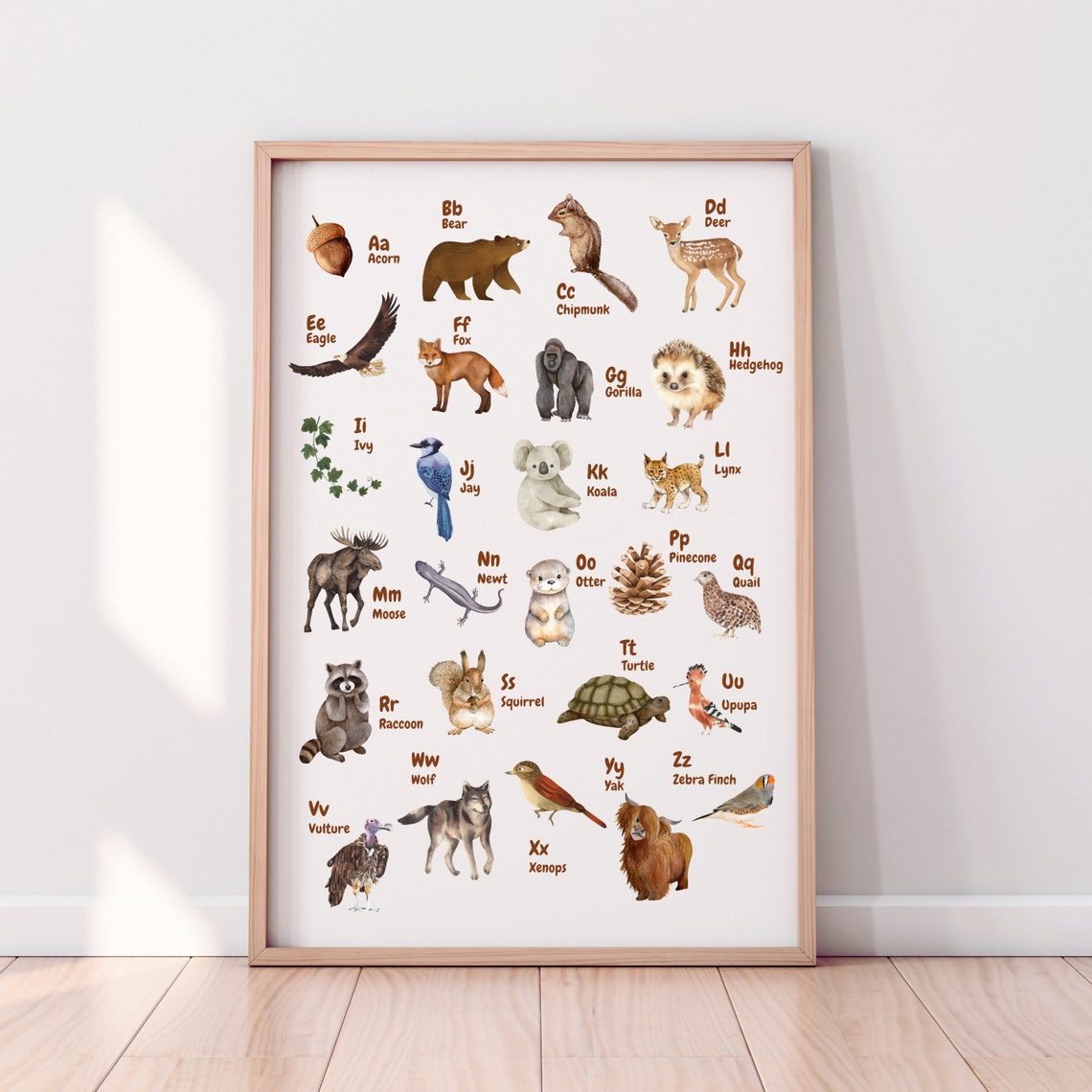 Woodland Alphabet Poster Printable ABC Wall Art Alphabet Print ABC ...