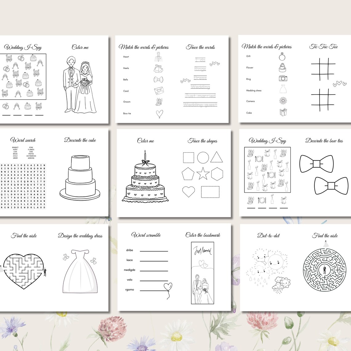 Kids Wedding Book | Wedding Activity Kit | Printable Wedding Activity ...