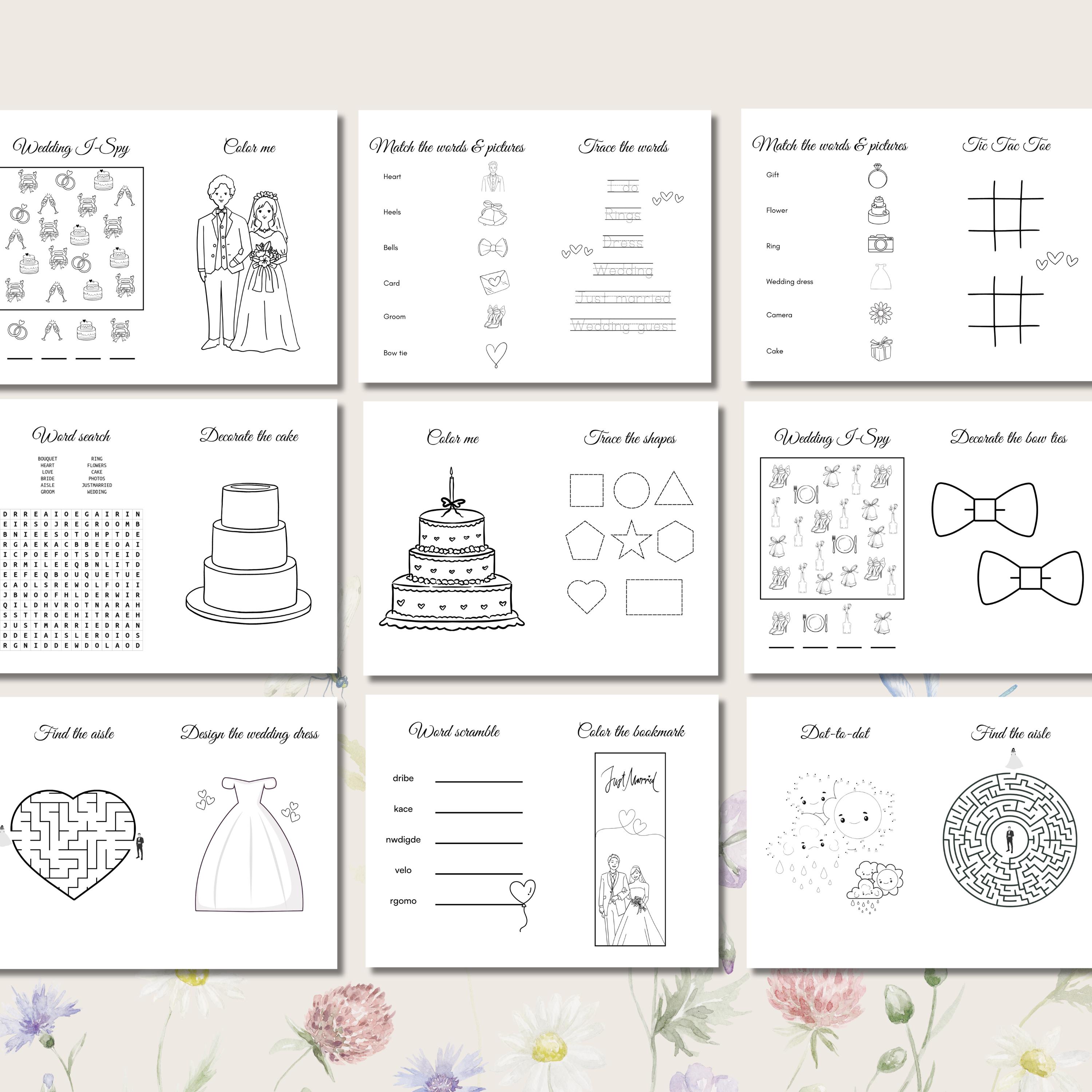 Kids Wedding Book | Wedding Activity Kit | Printable Wedding Activity ...