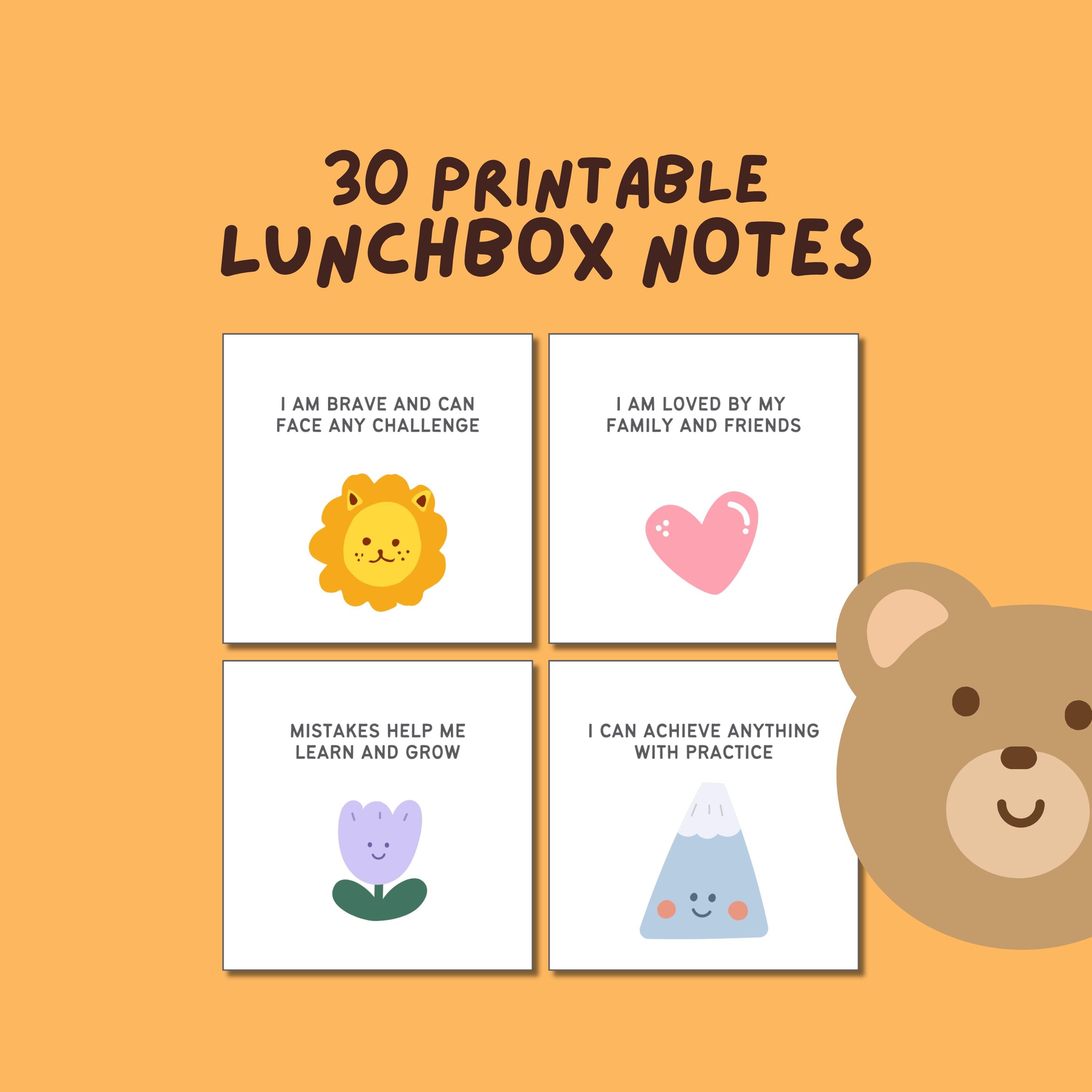 Printable Lunchbox Affirmation Cards: Positive Notes for Kids (digital ...